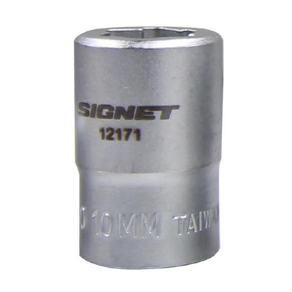 摩耗してカドが丸くなったナットやボルトに強力に食い込み、取り外しができます。左ネジ(逆ネジ)にも対応します。ハンドツール用。固着したナット外しに。【仕様】差込角(SQ)：3/8全長(mm)：28メーカー名：SIGNET（シグネット）メーカー...