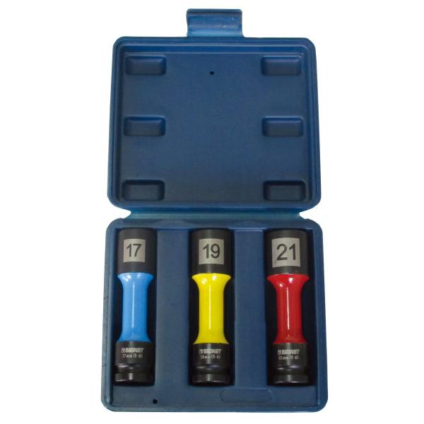 ホイルナット用薄肉。タイヤ交換の定番品。薄肉で狭い所の作業に最適。【仕様】差込角(SQ)：1/2適合するピン：23572(1/2DRインパクト用ピン5個)適合するリング：23552(1/2DRインパクト用Oリング5個)全長(mm)：100先...