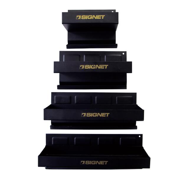 背面のマグネットで工具箱等に取り付けることができるサイドトレイ。小物類の収納や、よく使う物の収納に。【仕様】カラー：ブラックトレイサイズ(W×D×H；mm)：152×114×32・210×114×32・267×114×32・308×114×...