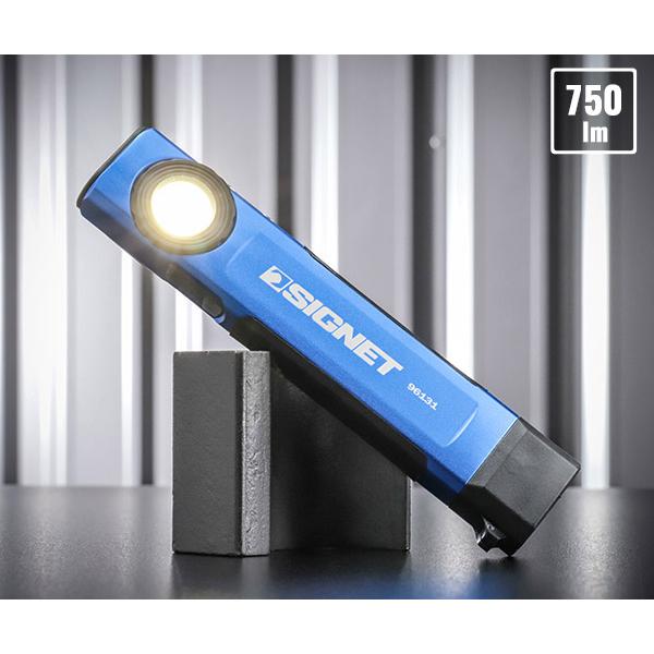 SIGNET 96131 充電式ポケットライト ミニは、最大750ルーメンの明るさを誇るコンパクトなLEDハンディーライトです。メインライトとトップライトの多光源設計により、さまざまな照明ニーズに対応。メインライトは太陽光に近い演色性を持ち...