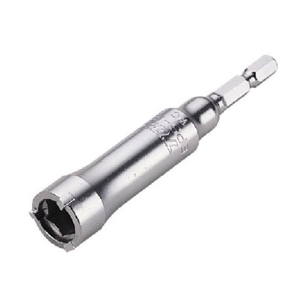 特長：硬いモルタルも砕く超硬チップ付です。用途：ピ−コン専用先端工具。●軸寸法(mm)：6.35●全長(mm)：105●対辺寸法(mm)：12●外径(mm)：19.5●ナット受部深さ(mm)：11●質量：75g材質／仕上：●特殊合金鋼注意：...