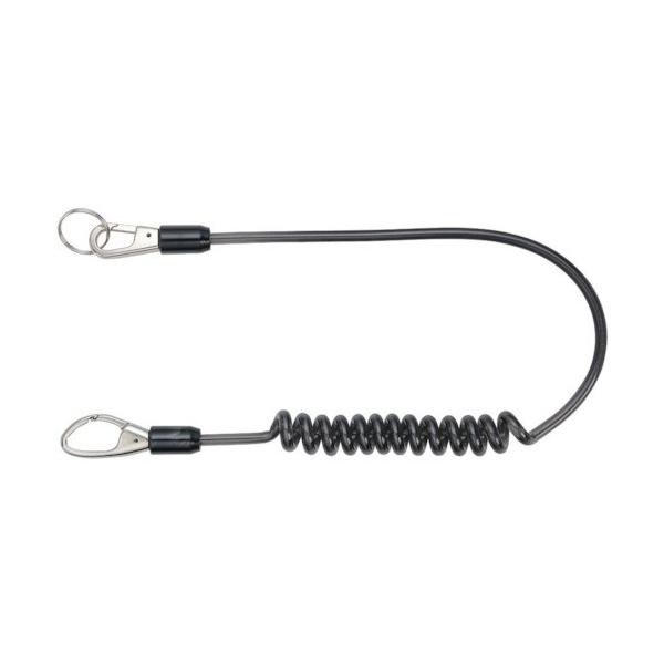 特長：このヒストロングシリーズはコード径6mmの超太タイプで、肉厚・両引掛け式ナスカンで強度抜群です。用途：工具類の落下防止用。●最大長さ(mm)：1050●自然長(mm)：600●色：ブラック●コード径(mm)：6●芯径(mm)：1.0●...