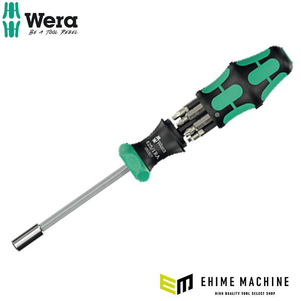 ヴェラ (WERA) 051518 コンパクト 27 RA 2 は、ビット6本を内蔵したラチェット式ドライバーです。リングスイッチで正逆回転を直感的に切替でき、掛け直し不要でスムーズに作業可能。中央位置でロックすれば精密作業も安定します。・...