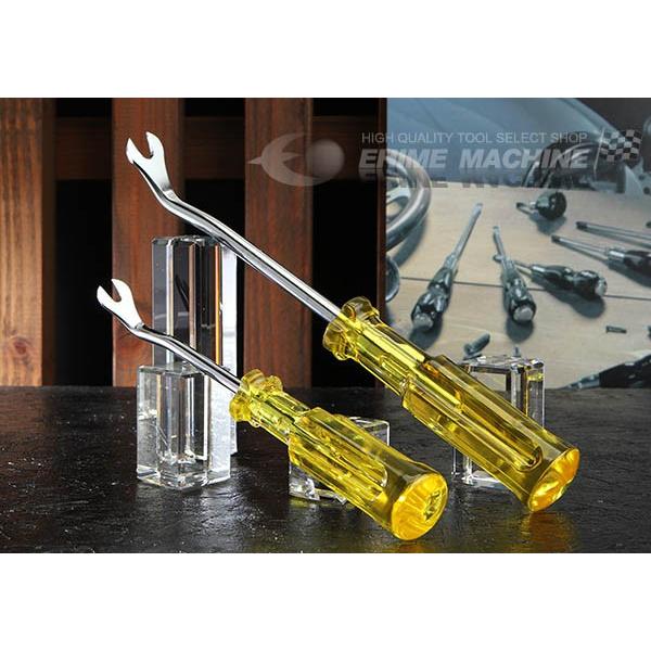 使い勝手の良い角度と、日本製の確かな品質、リーズナブルな価格で、自動車鈑金業界で広くご愛用頂いているドライバー型のクリップはずしです。■型式：YCC-2■セット内容：・Φ6用 YCC-6 全長196mm 軸長さ100mm・Φ10用 YCC-...