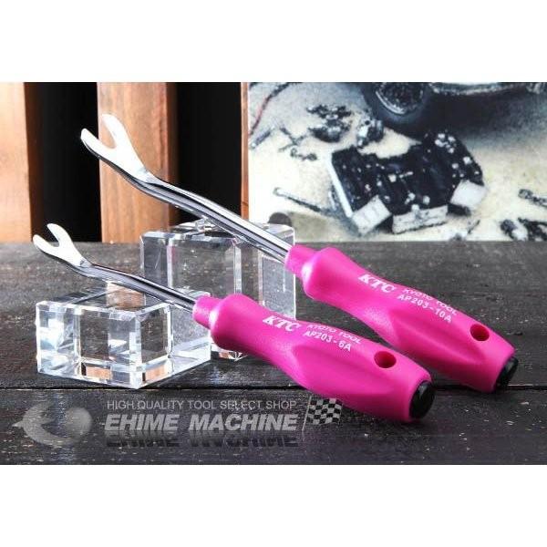 KTCの自動車内張り外し、クリップ外し専用工具！国産車のドア、バックドア、クォーターパネル、フロア等の内張りはずしに最適です！アングルタイプのクリップクランプツールの先端サイズ小（6mm）、中（10mm）がセットになったお買得品！KTCクリ...