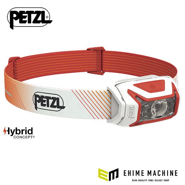 Petzl（ペツル）製「アクティックコア ヘッドライト レッド 600ルーメン」。軽量・高輝度で、アウトドアやナイトハイク、キャンプなど、ダイナミックなアクティビティに最適なヘッドランプ。付属のリチャージャブルバッテリー「コア」で充電して使...