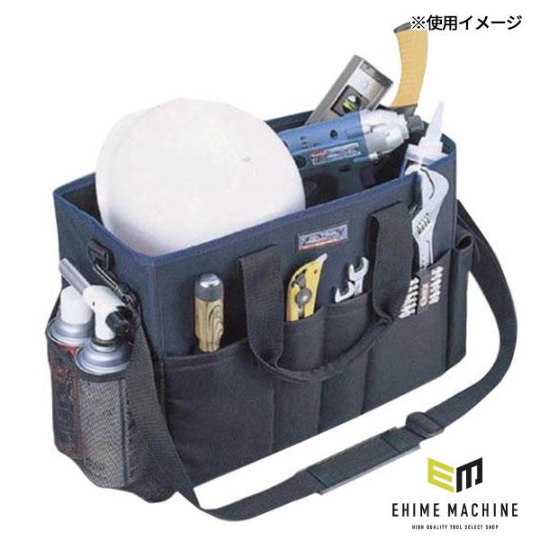 移動に便利なショルダー付。耐久性バツグン。高品質ポリエステル。　小物収納に最適な内ポケット付。チップソー等が収納可能なポケット付。ミスター・ツールバッグ。大阪デザインセンター選定商品。フルオープン。折りたたみ可。PVC加工。　【仕様】外寸奥...
