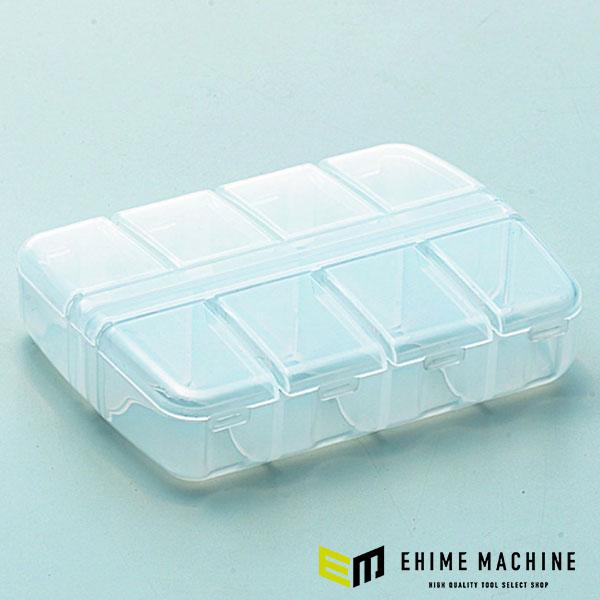 分別・小分け収納に便利(個別フタ付シングルスペース)。ポケットなどに納まりやすいフラットタイプ(手にフィットするストリームデザイン)。取り出しやすい底アール付。ふた部がゆるみにくい新設計。　大阪デザインセンター選定商品。コーポリマー。個別収...