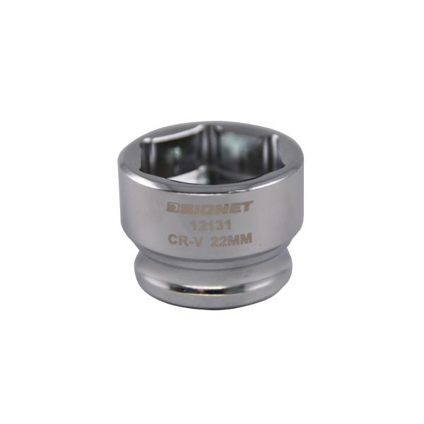 ミラー仕上げのメッキが美しいショートソケット。六角タイプ。吊り下げタグ付き。ソケットの全長はわずか22mm(SIGNET従来品より6.5mm短い)、狭い場所での作業に最適。【仕様】差込角(DR)：3/8ソケット全長(L；mm)：22サイズ(...