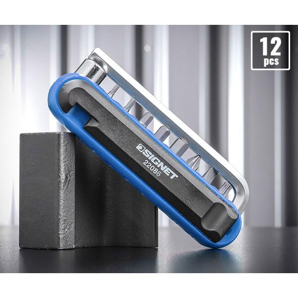 「手のひらサイズに、自転車整備の必須ツールをひとまとめ」SIGNETのバイクツールセットminiに、爽やかなブルーが加わりました。携帯性と実用性を兼ね備えた12点入りのコンパクトキットです。W105×D35×H25mmの小さなボディに、ビッ...