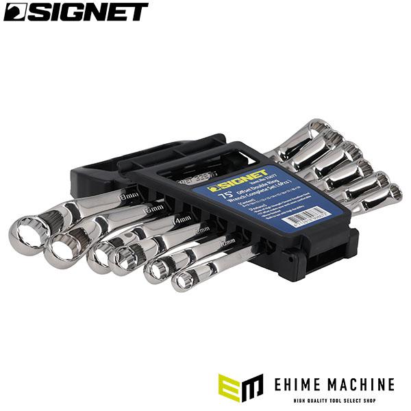 狭い場所や障害物のある現場で「届く・回せる」を実感できる。SIGNET 33677は、ミラー仕上げの美しいメッキが目を引く75°オフセットメガネレンチ。手前の障害物を避けて奥のボルト・ナットにアプローチしやすく、エンジンルーム周りやフレーム...