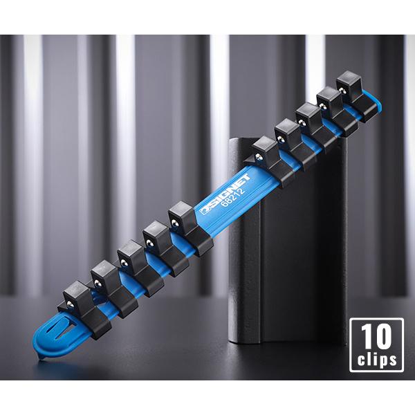 ソケットの整理に。【仕様】差込角(SQ)：3/8全長(mm)：215クリップ数(PC)：10メーカー名：SIGNET（シグネット）メーカー品番：68212商品名：68212 3/8DR ソケットホルダー 215MM X クリップ10個JAN...