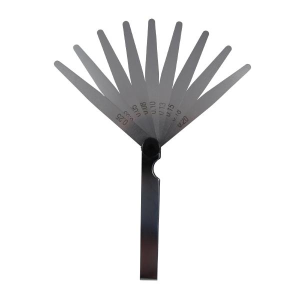 狭い隙間に挿入して、寸法を計測するツール。【仕様】ブレード数：9ブレード長(mm)：100ブレード幅(mm)：10硬度(HRC)：20測定範囲(mm)：0.03・0.05・0.08・0.10・0.13・0.15・0.18・0.20・0.25...