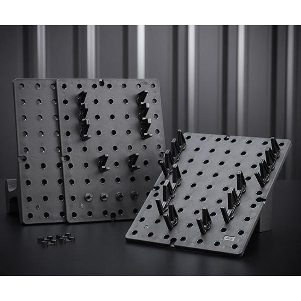 工具箱やキャビネット内の工具をすっきり収納！※3枚並べるとSKX0213,SKX0213S,SKX0213BK,SKX1202,SKX1203にぴったり収納できます。ベースの組み換えやラックピンの配置が自由にできるので、自分の好みに整理でき...