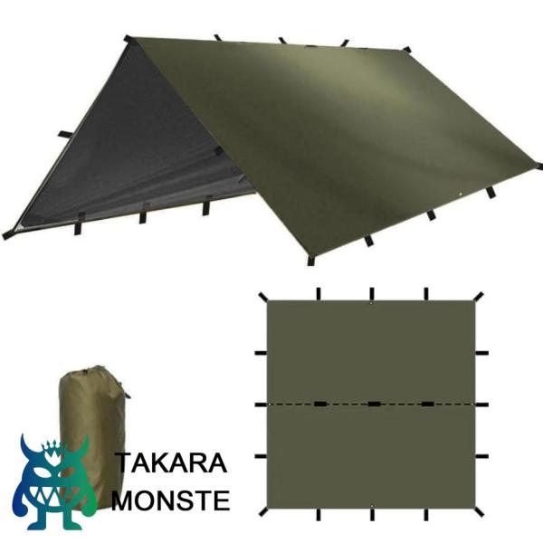 【19箇所ループ付き、アレンジ自由 】 19箇所ループ付きで、バリエーションがたくさん!片側を降ろしてプライベート確保したり、フィールドに合わせて風や雨対策を兼ねた立て方をしたりとアレンジ自在。【開放感、通気性】 開放感、風通しの良さに優れ...