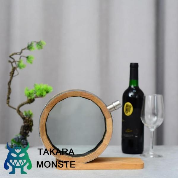 木製ワイン樽 木製オーク樽 ミニ樽 観察用の透明ガラス 木製の貯蔵容器ワイン樽ウイスキー熟成樽