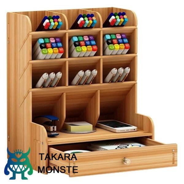 収納機能強化：多層棚に加えて抽斗付きで、プライベート小物や重要書類等を隠し収納可能多層分類構造：棚部分で筆記具を、抽斗部分で小銭・USB メモリ等を分けて整理，デスクをスッキリ保つ省スペース設計：21*9.2*25.5、21×15×25.5...