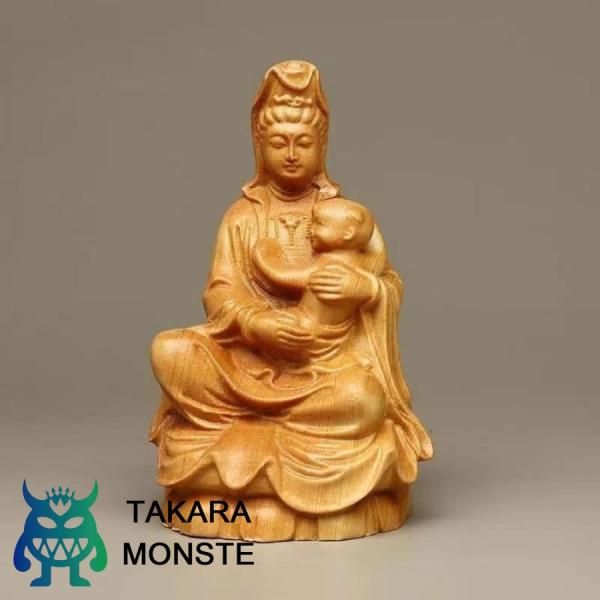 素材：Aタイプは崖柏 Bタイプは小葉のツゲ材です観音菩薩のご利益：災難消除、家運上昇、安産【子宝・子授け・子育て】厄除け、転禍招福の御利益があるといわれています。仏壇用のご本尊・厄除けのお守りとして、また趣きあるインテリアとして、日々の暮ら...