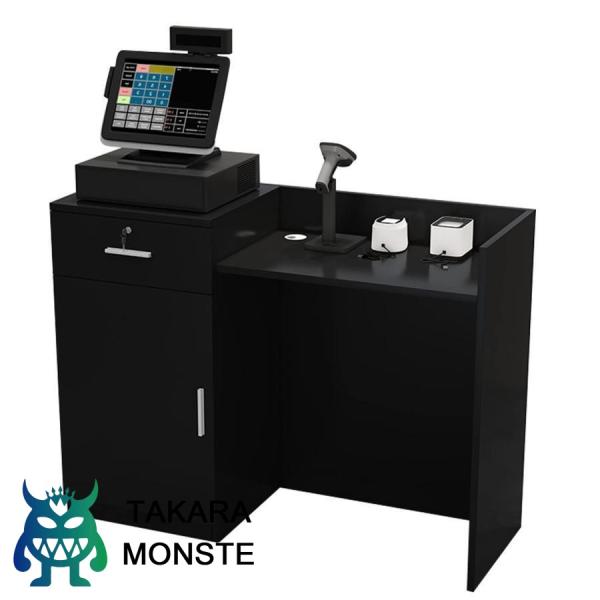 受付 カウンターテーブル レジ係カウンター 木製 受付カウンター 鍵付き引き出し付 モダンミニマリストフロントデスクレセプションカウンター 衣料品店の美容院