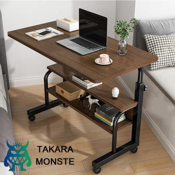 【調節可能な高さのパソコンデスク】このテーブルのトップボードのサイズは40 x 80 cmに達しています。ノートパソコン、マウス、コップ、ノートパソコン、本などを同時に収納することもできます。テーブルは高さ65 cm?85 cmセンチを調節...