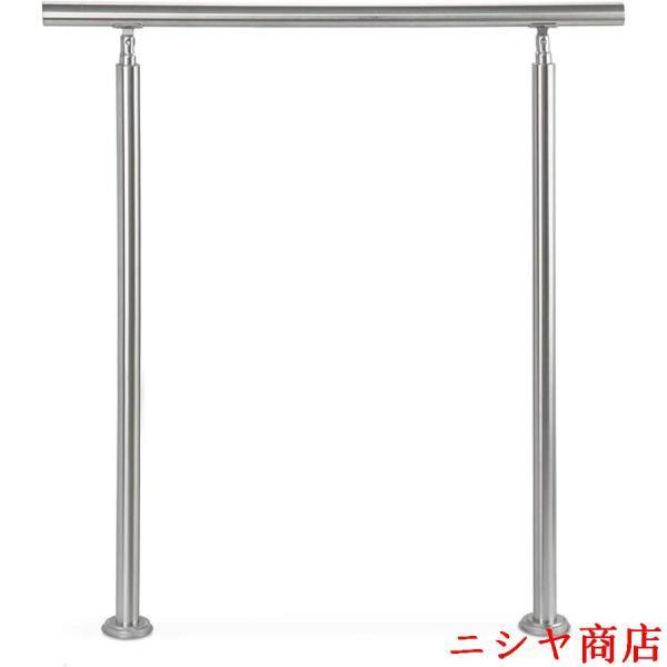 【手すりサイズ】-手すりの長さ100/120 / 140cm、高さ：85cm、手すりと支柱：o51mm【プレミアム素材】-全体がステンレススチールで作られた階段の手すり、すべての部品は100％ステンレススチールで作られており、エレガントでエ...