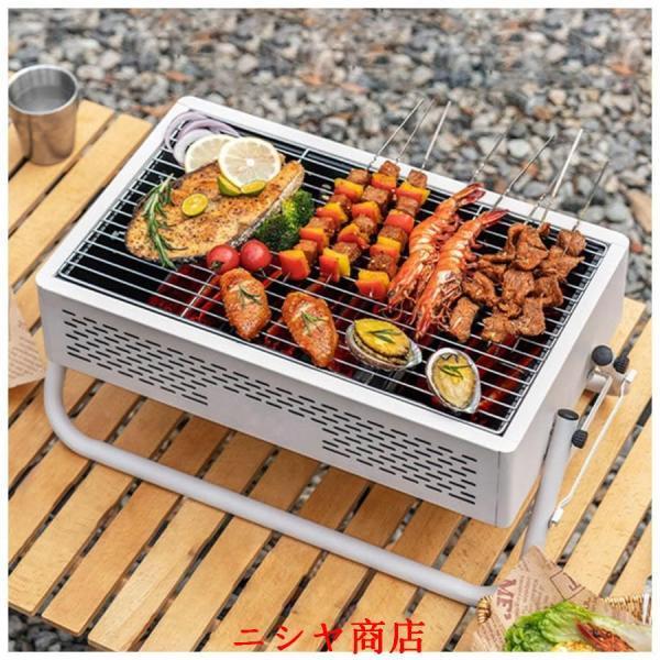 【小型BBQグリル】定番の大型BBQグリルは3人程度まで使用でき、アウトドアキャンプやビーチ、ガーデンなど様々なシーンで家族や友人と手軽に食事ができ、本格的な料理が楽しめます。【頑固?安定性抜群】バーベキューコンロは高品質なステンレス鋼製で...