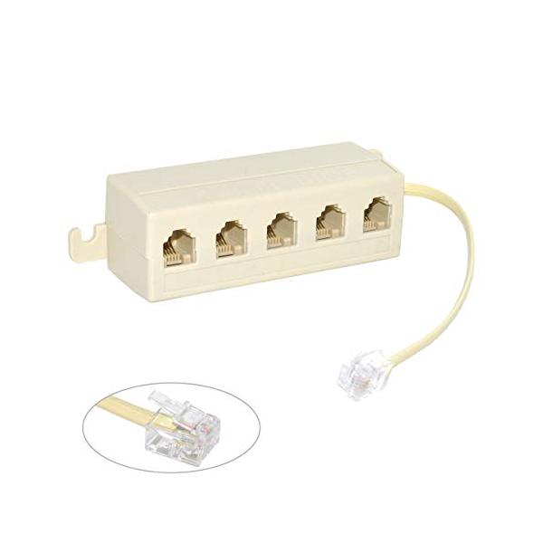 ※併売のため、在庫切れの際はご了承ください。発送委託により倉庫業者がお届けする場合がございます※5ウェイアウトレット6p4?C rj11?rj12電話ラインスプリッタアダプターベージュ1-in-5-out。1つの電話回線に変換5モジュラコン...