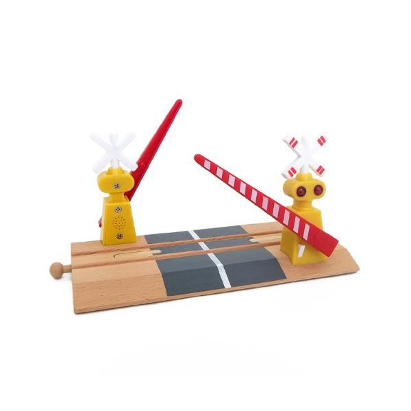 ※併売のため、在庫切れの際はご了承ください。発送委託により倉庫業者がお届けする場合がございます※大人気!! 木製のレールセットシリーズの音踏み切り。汽車が通ると「カンカンカン♪」と音がして踏み切りが光るので、お子さんも大興奮です。木製レール...