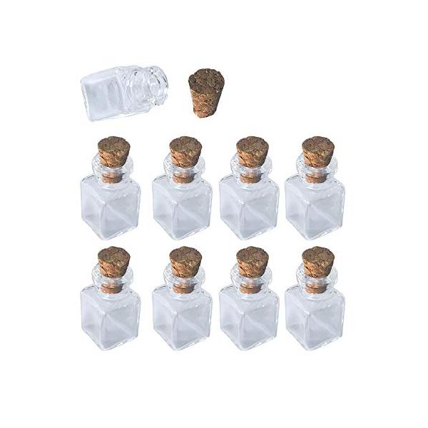 ※併売のため、在庫切れの際はご了承ください。発送委託により倉庫業者がお届けする場合がございます※材質と容量：ガラスとコルク栓、約1ミリリットル可愛い透明な長方形の小さい瓶、異なった色の小さいものに入れて、それを各種の色の小さい装飾の瓶に変え...