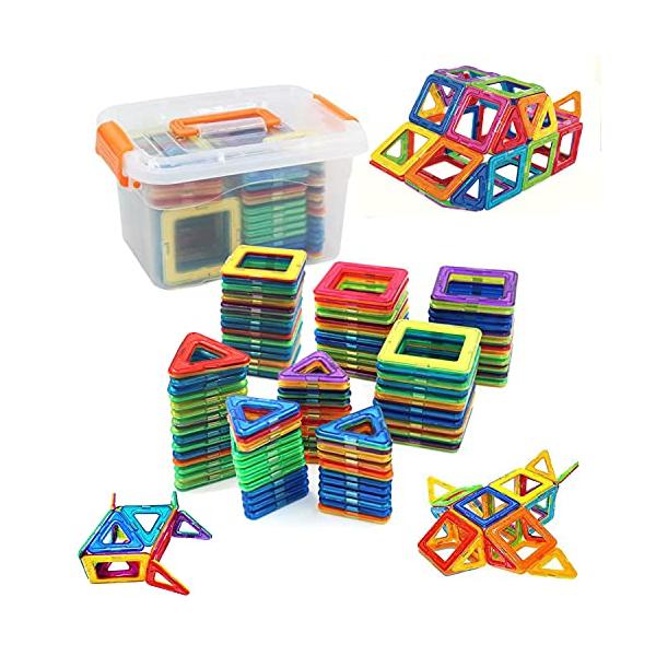 ※併売のため、在庫切れの際はご了承ください。発送委託により倉庫業者がお届けする場合がございます※『90pcs、安全・安心』マグネットブロックはABS素材で、大きいサイズですので、安心・安全な玩具です。商品内容：四角形×45pcs、三角形×4...