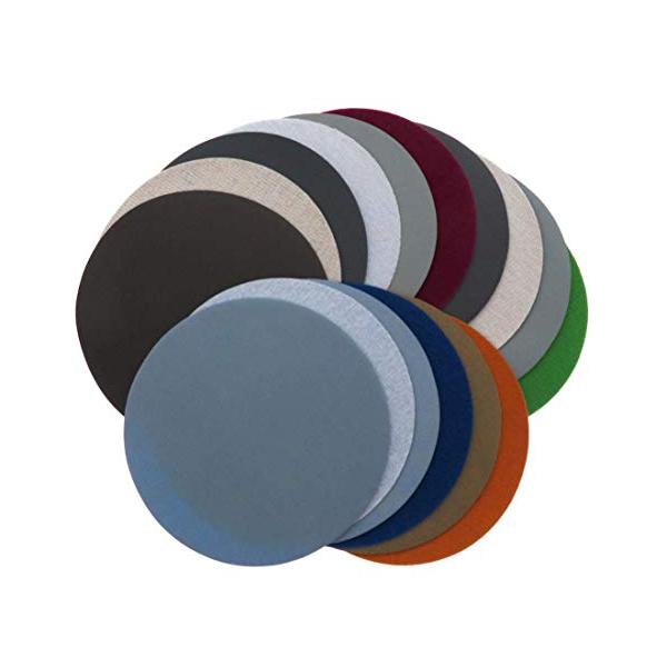 ※併売のため、在庫切れの際はご了承ください。発送委託により倉庫業者がお届けする場合がございます※直径125mm、4種粒度：800 1500 2000 2500。番手が印刷してある、粒度識別易い。16枚セット、各番目ごとに4枚、精密仕上げ研ぎ...