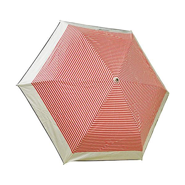 ※併売のため、在庫切れの際はご了承ください。発送委託により倉庫業者がお届けする場合がございます※ＵＶカット 折りたたみ傘 楽折りミニ 50cm マリンボーダー オフxレッド 27514