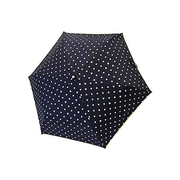 ※併売のため、在庫切れの際はご了承ください。発送委託により倉庫業者がお届けする場合がございます※ＵＶカット 折りたたみ傘 楽折りミニ 50cm ドットプリント ネイビー 27559