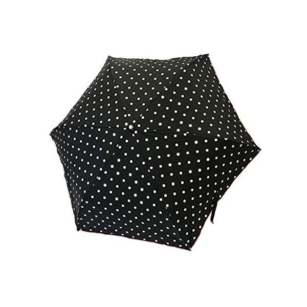 ※併売のため、在庫切れの際はご了承ください。発送委託により倉庫業者がお届けする場合がございます※ＵＶカット 折りたたみ傘 楽折りミニ 50cm ドットプリント ブラック 27559