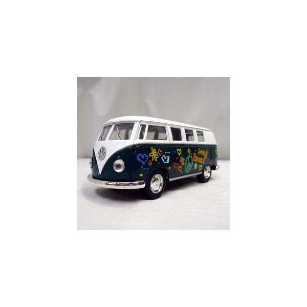 ※併売のため、在庫切れの際はご了承ください。発送委託により倉庫業者がお届けする場合がございます※1962　ワーゲンバス　LOVE&amp;PEACE　1:32　レッド (グリーン)