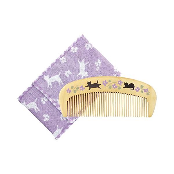 ※併売のため、在庫切れの際はご了承ください。発送委託により倉庫業者がお届けする場合がございます※櫛:約高さ4.7×幅11.7cm、袋:約縦12×幅7.5cm櫛:本つげ、椿油/袋:綿生産国:日本製人気のつげ櫛の新型。小さいサイズでガーゼの袋も...