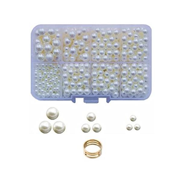 ※併売のため、在庫切れの際はご了承ください。発送委託により倉庫業者がお届けする場合がございます※手芸用パール 穴無しタイプ 3サイズ（4ｍｍ 6ｍｍ 8ｍｍ）のセット（BＯＸ入り）です【数量】4mm：200個 ／ 6mm：300個 ／ 8m...