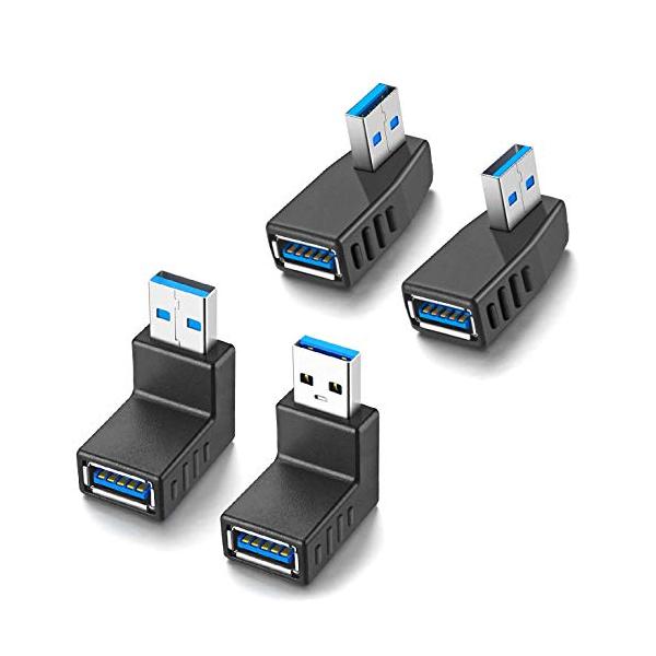 ※併売のため、在庫切れの際はご了承ください。発送委託により倉庫業者がお届けする場合がございます※USB端子の向きを自由自在に変換。USB3.0 角度変換 90° 直角 変換アダプター 延長アダプター。上下タイプ×各１個ずつ合計２個、左右タイ...
