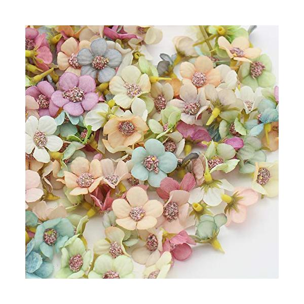 ※併売のため、在庫切れの際はご了承ください。発送委託により倉庫業者がお届けする場合がございます※セット内容：10色各10枚ずつ　計50枚セット サイズ：約2ｃｍ花びらの裏に差し込み口があるので、造花用の茎（ワイヤー）にさしても、そのままデコ...