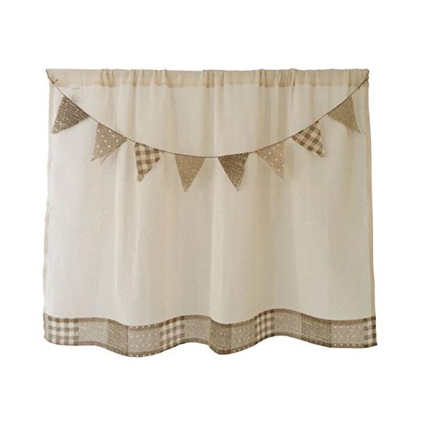 ※併売のため、在庫切れの際はご了承ください。発送委託により倉庫業者がお届けする場合がございます※【サイズ】約幅100cm x 丈70cm【デザイン】ガーランドで遊び心をプラスしたパッチワーク風のナチュラルなカフェカーテン。ガーランドフラッグ...