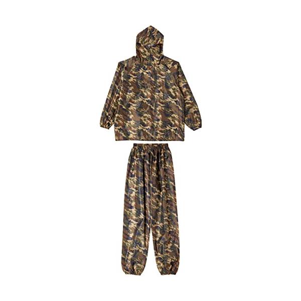 ※併売のため、在庫切れの際はご了承ください。発送委託により倉庫業者がお届けする場合がございます※撥水コーティング加工を施した迷彩柄の上下組ヤッケです。