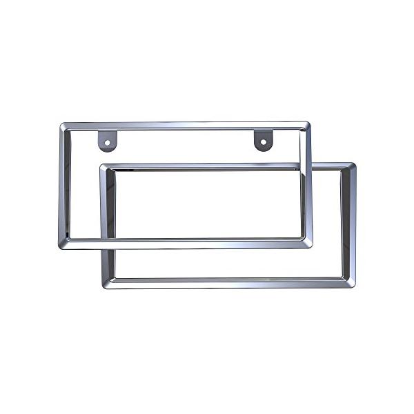 ※併売のため、在庫切れの際はご了承ください。発送委託により倉庫業者がお届けする場合がございます※生産国：中国艶消しと光沢のメッキを施した、高級感のあるナンバーフレーム前後セットです。ワイドでよりボディーにフィットするデザインです。普通車と軽...