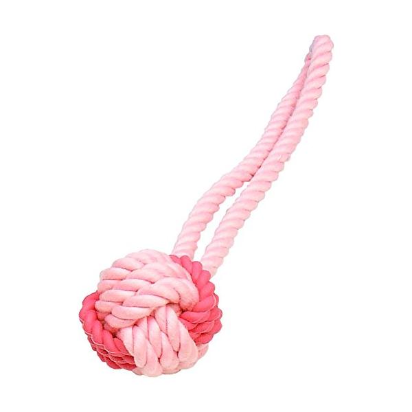 ※併売のため、在庫切れの際はご了承ください。発送委託により倉庫業者がお届けする場合がございます※商品名：ラバーツイストボール　ロープツキ　ピンクブランド名：Go Fetch生産国：中国サイズ：高さ18.3cm x 幅12.8cm x 奥行4...