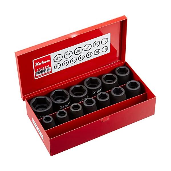 ※併売のため、在庫切れの際はご了承ください。発送委託により倉庫業者がお届けする場合がございます※仕様:13ヶ組/メタルケース付(196×100×45)重量(g):2000セット内容:14400M6角ソケット10,11,12,13,14,15...