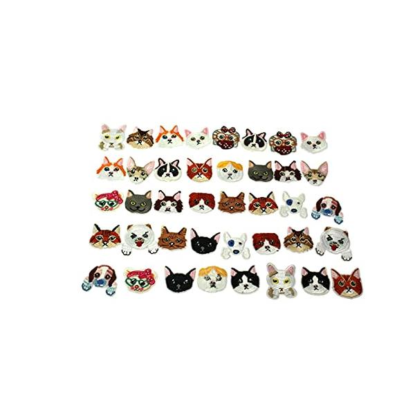※併売のため、在庫切れの際はご了承ください。発送委託により倉庫業者がお届けする場合がございます※可愛い犬、猫のアップリケ２０種類４０個セットです。裏はアイロン糊付きで、簡単に接着できます。洋服やバッグにつけて素敵なオリジナル商品を作ってみて...