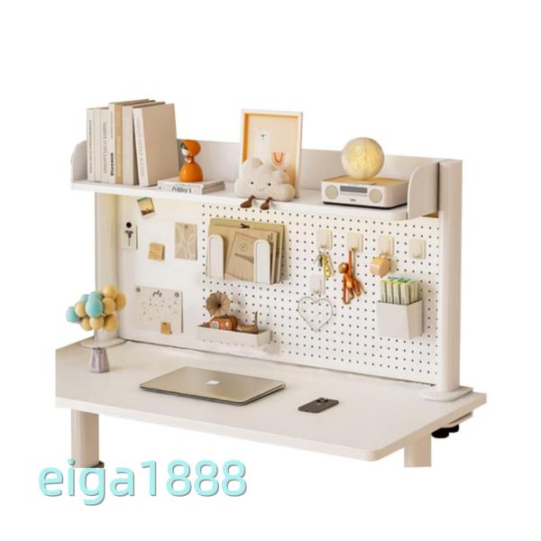 **【スッキリ収納できる2段デザイン】** 本やファイル、文房具など様々なサイズの物を収納できるよう、棚板の間隔を調節可能。教科書とノートを分けたり、オフィス用品を整理したりと、用途に合わせてレイアウトを変更できます。デスク上が散らかりやす...