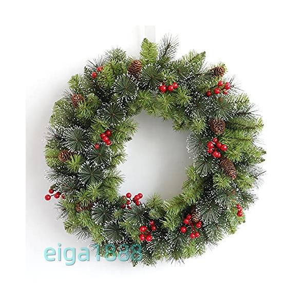 【丈夫な素材】プラスチック+リボンとPVC材料で作られます。装飾的な花輪は、耐久性のある素材で作られ、キラキラな色と組み合わせたデザインは高級感と華やさを溢れています。見た目はリアルで自然で、ナチュナルカラーで仕上げた飾りです。繰り返し使用...