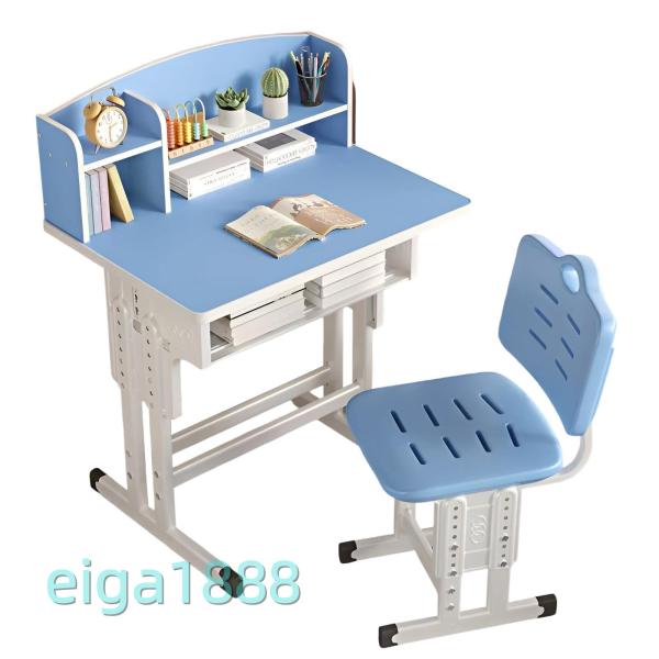 【成長に合わせた調整機能】お子様の身長に合わせて学習机は64-76cm、椅子は36-42cmの段階調整可能。棚付きデスクと収納引き出し付きで教科書や文房具を整理整頓しながら、最適な姿勢を長期間維持できます。【安全設計の勉強机】全角に丸み加工...