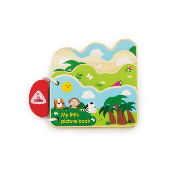 ELC社の木のえほん(My First Picture Book)は、ページを連結する赤いパーツがアクセントの、赤ちゃんのはじめてにぴったりな木製絵本です。「見て、触って、ページをめくって」6ヵ月からのベビートイで、赤ちゃんの脳を刺激しまし...