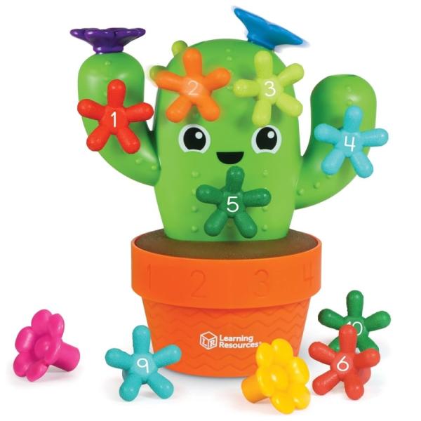 「手指の運動 サボテンのカルロス (Carlos the Pop &amp; Count Cactus)」は、シンプルなのに学びがたくさんの知育玩具。サボテンのトゲやお花の形をしたパーツを穴にはめ込んだり、引き抜いたり、回したりすることで、...